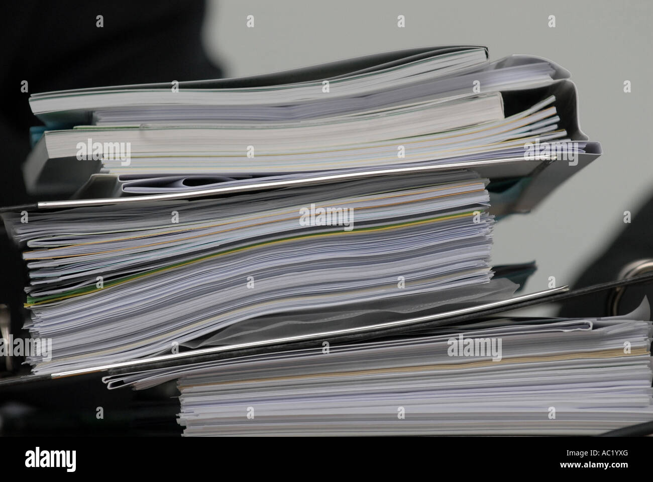 Stack of files close up Stock Photo - Alamy