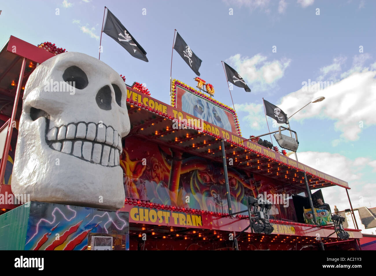 Ghost train ride at fairground Stock Photo: 7437170 - Alamy