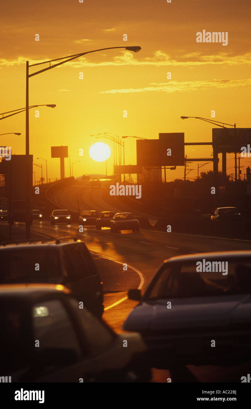 Highway with traffic signs hi-res stock photography and images - Alamy