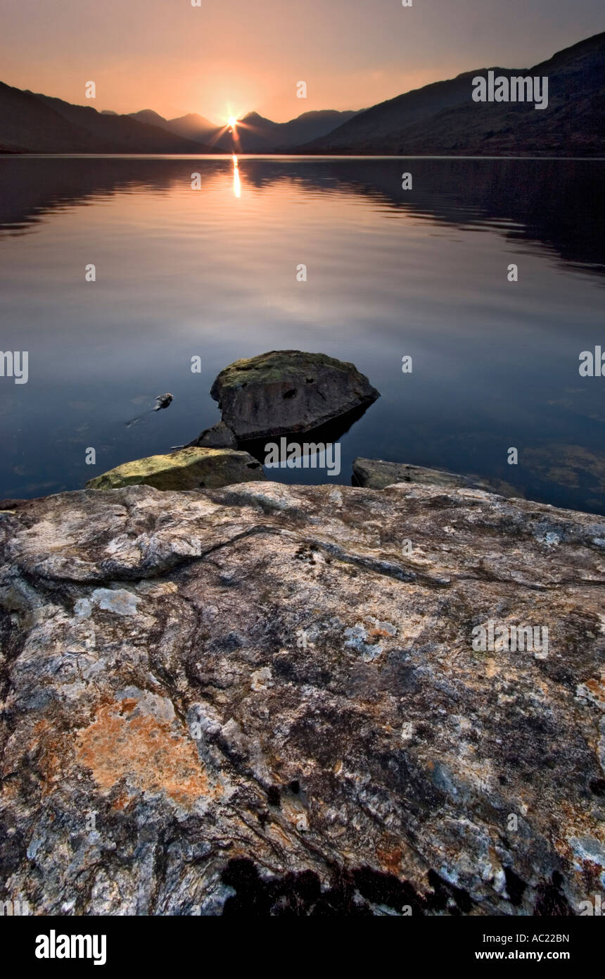 Sunset on Loch Arklet, the Trossachs, Scotland, UK Stock Photo - Alamy