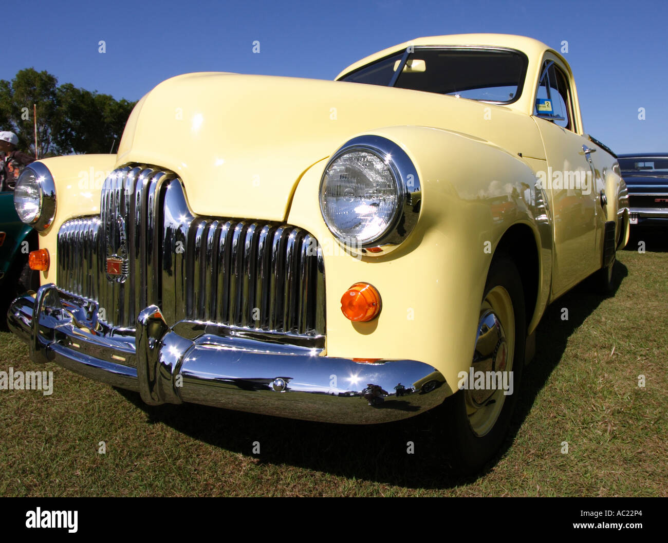 RESTORED FJ HOLDEN UTILITY PALE YELLOW HORIZONTAL BAPDB7899 Stock Photo ...