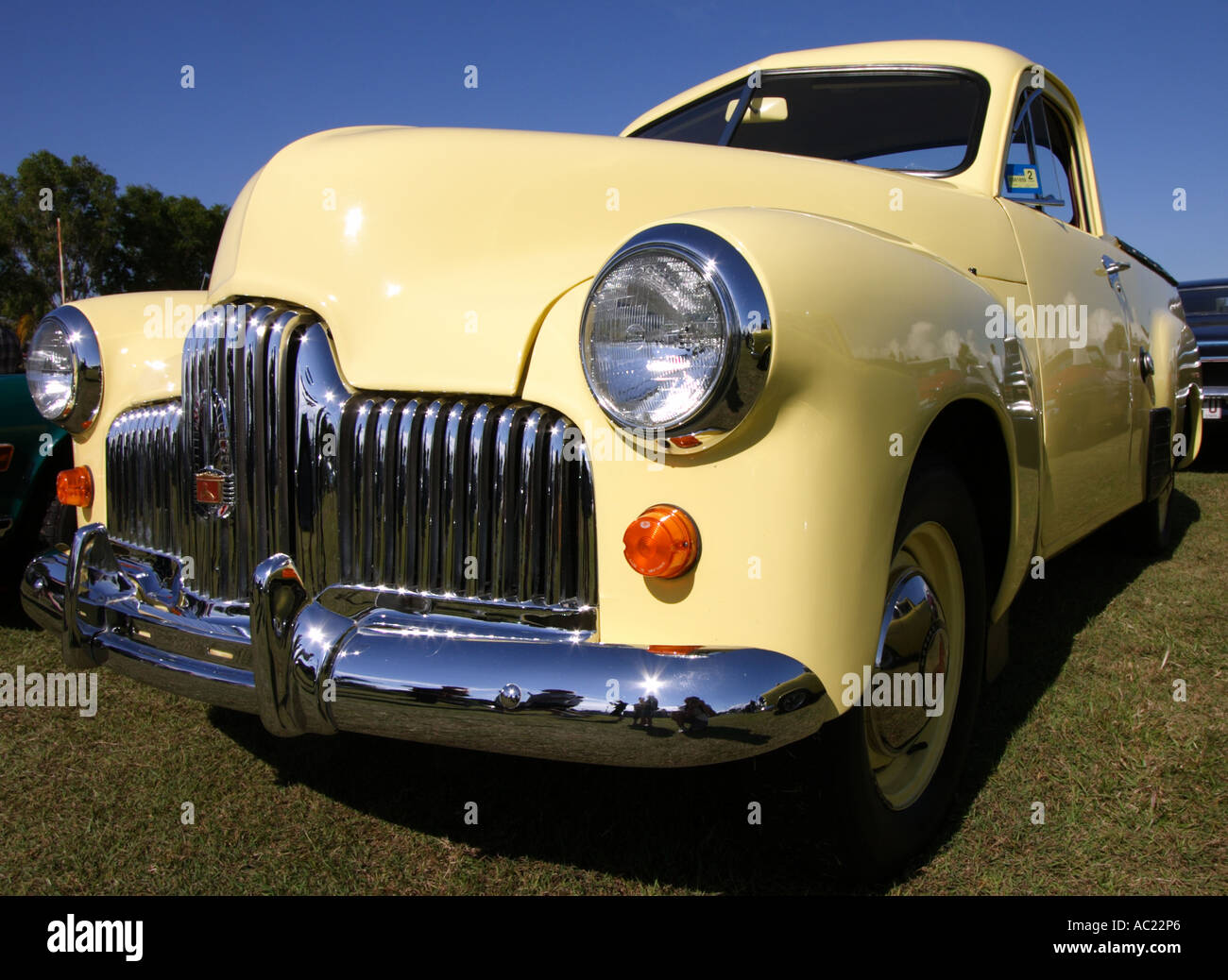 RESTORED FJ HOLDEN UTILITY PALE YELLOW HORIZONTAL BAPDB7900 Stock Photo ...