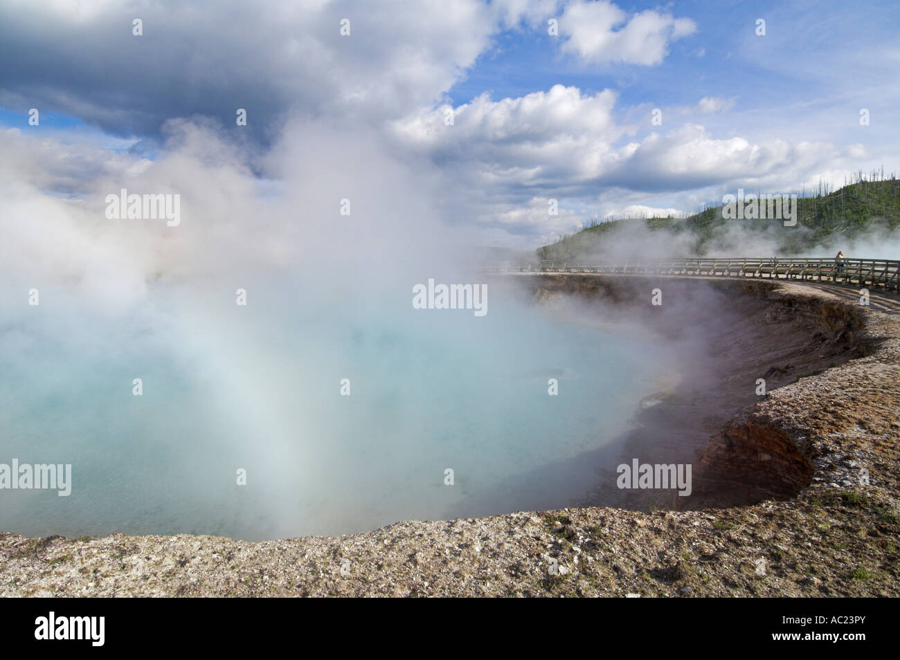 Deep blue Excelsior pool Midway Geyser Basin Yellowstone National Park ...