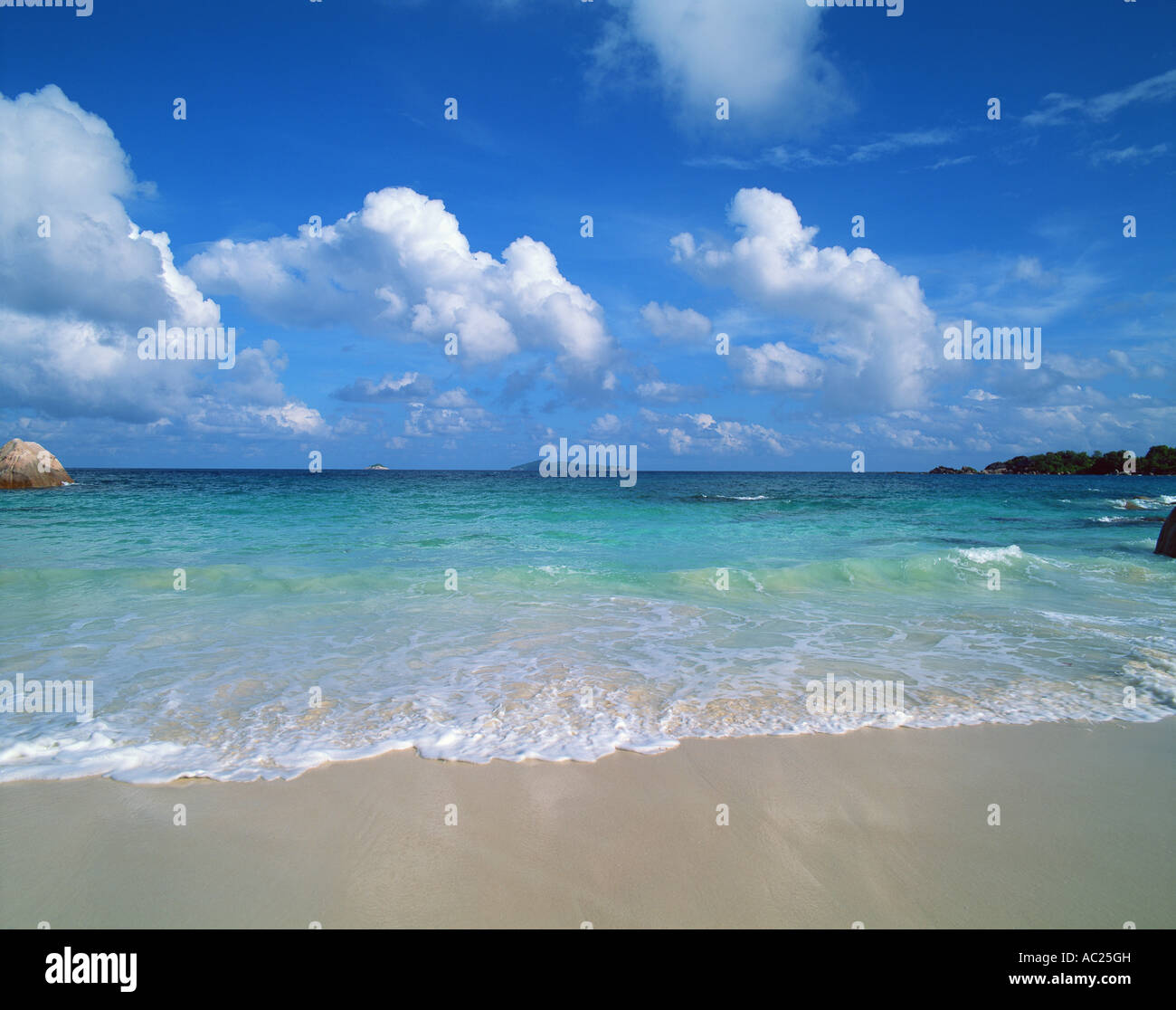 Foaming waves on beach Stock Photo - Alamy