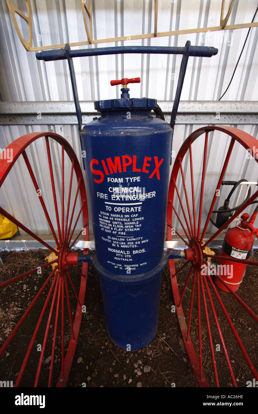 OLD SIMPLEX FIRE EXTINGUISHER IN MUSEUM VERTICAL BAPDB8015 Stock Photo ...