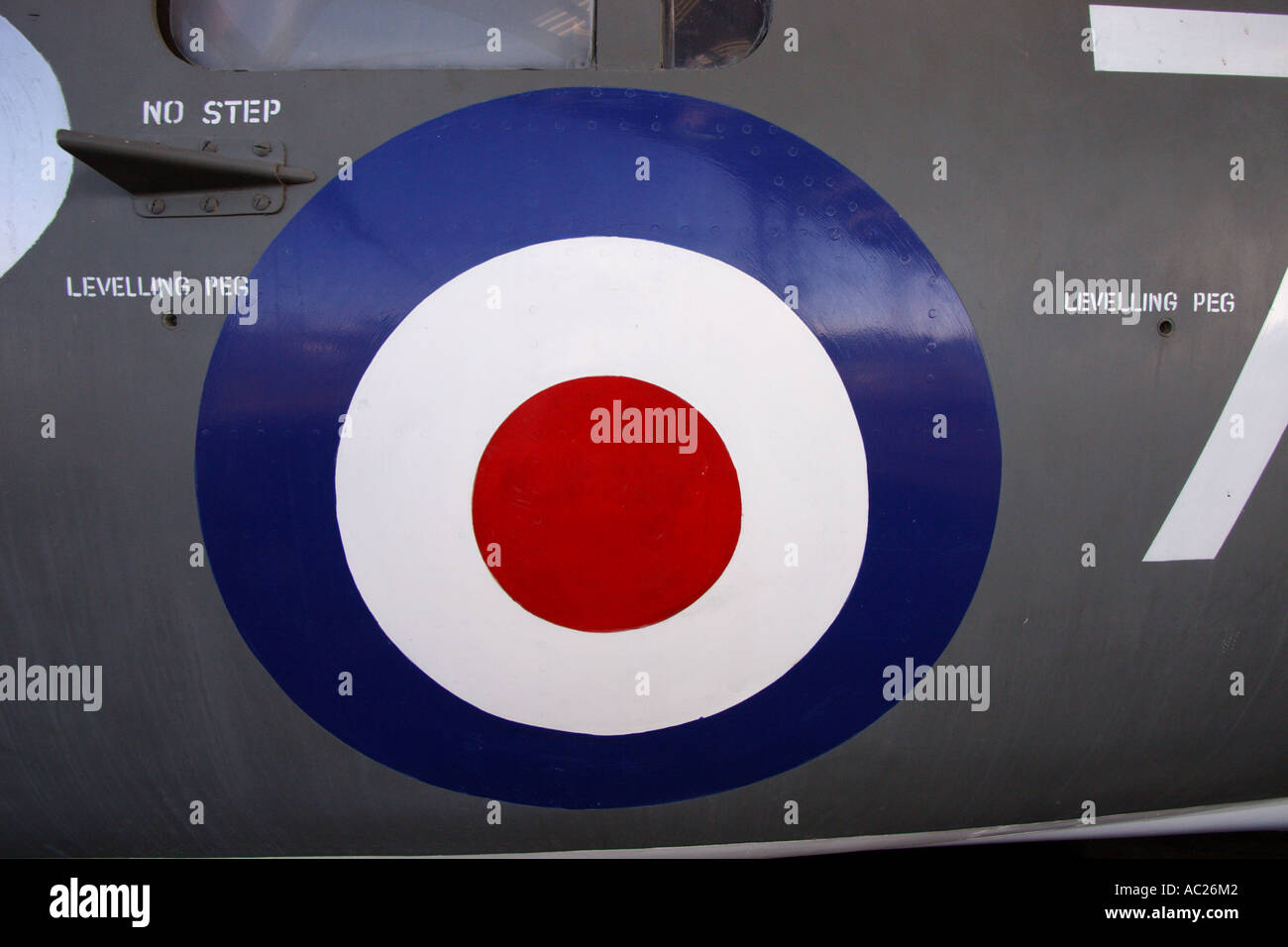 RAF INSIGNIA ON PLANE IN WAR MUSEUM HORIZONTAL BAPDB8029 Stock Photo ...