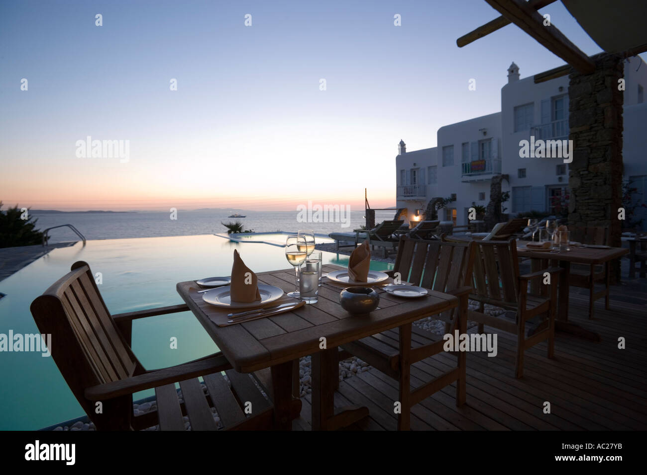 Setted tables near the fresh water pool of the Apanema Resort Hotel ...