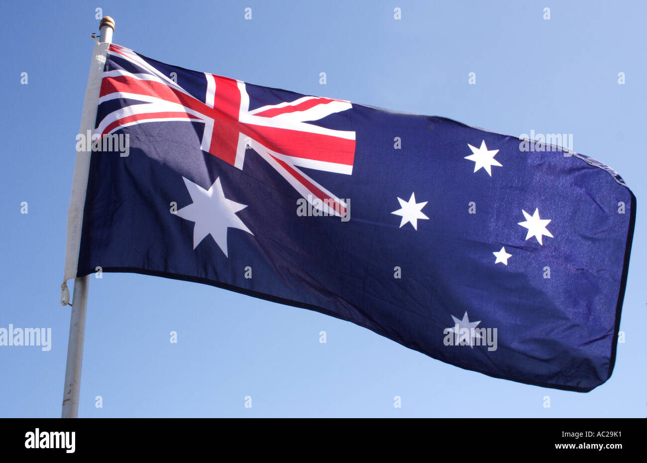 AUSTRALIAN FLAG FLYING AT ANZAC DAY MARCH HORIZONTAL BAPDA7611 Stock ...