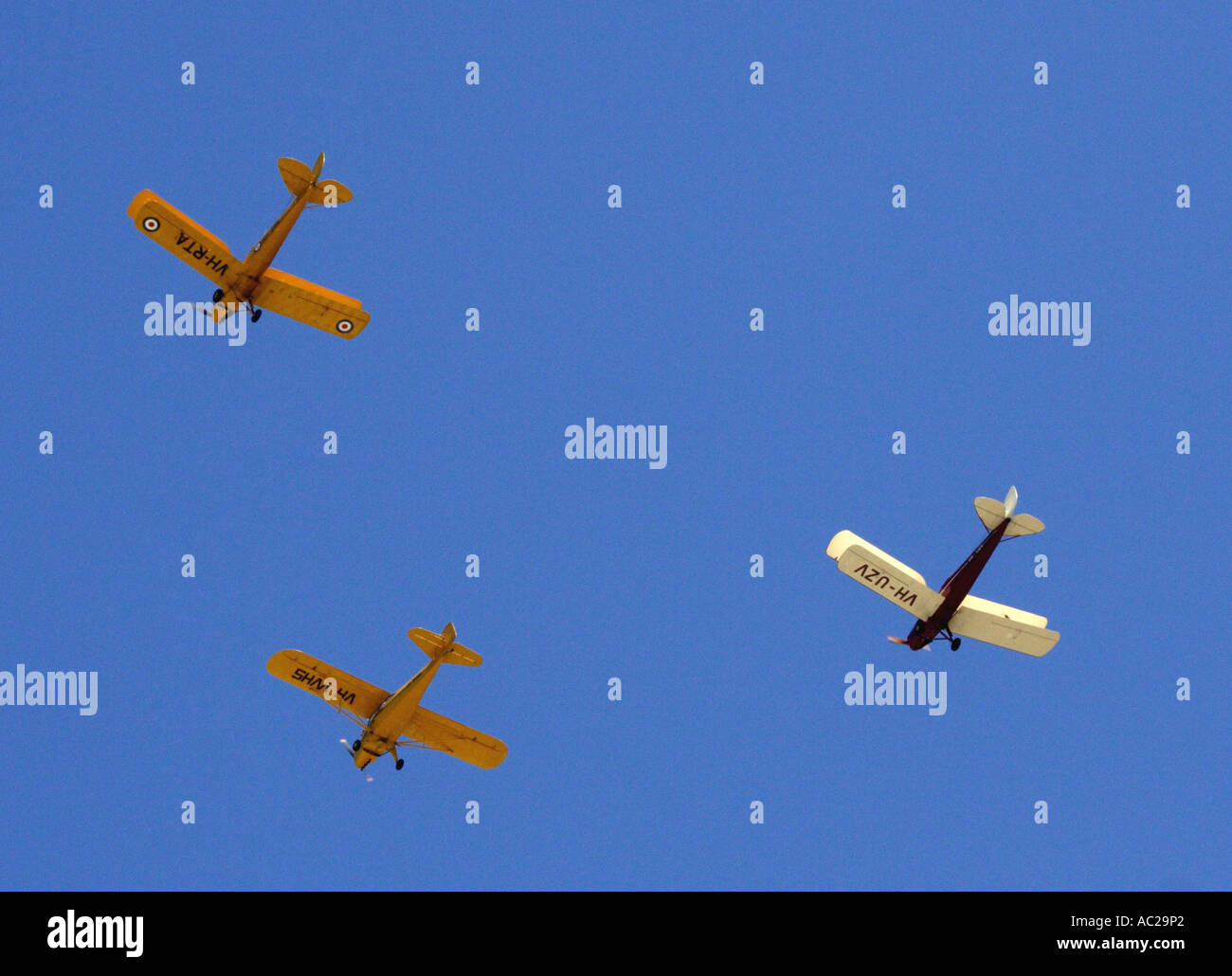THREE PLANES FLYING OVER ANZAC DAY PARADE HORIZONTAL BAPDA7621 Stock ...