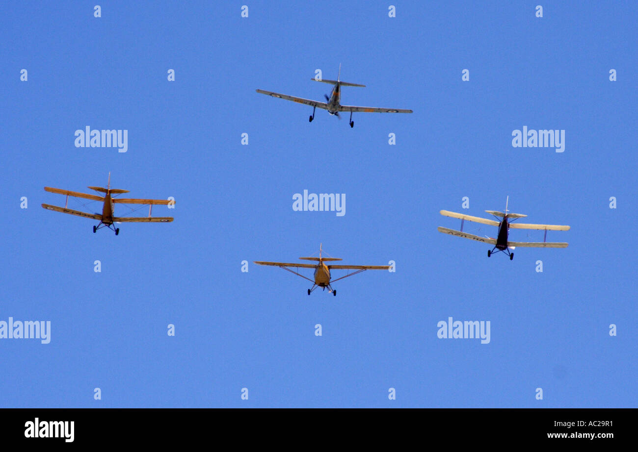 FOUR PLANES FLYING OVER ANZAC DAY PARADE HORIZONTAL BAPDA7624 Stock ...