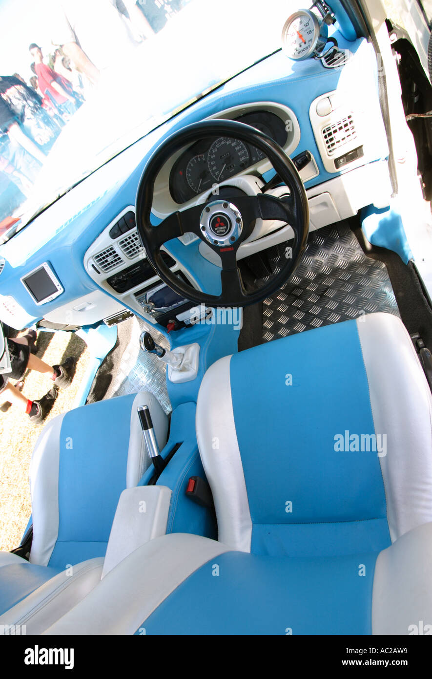 INTERIOR OF CUSTOMISED CAR VERTICAL BAPDB7878 Stock Photo - Alamy