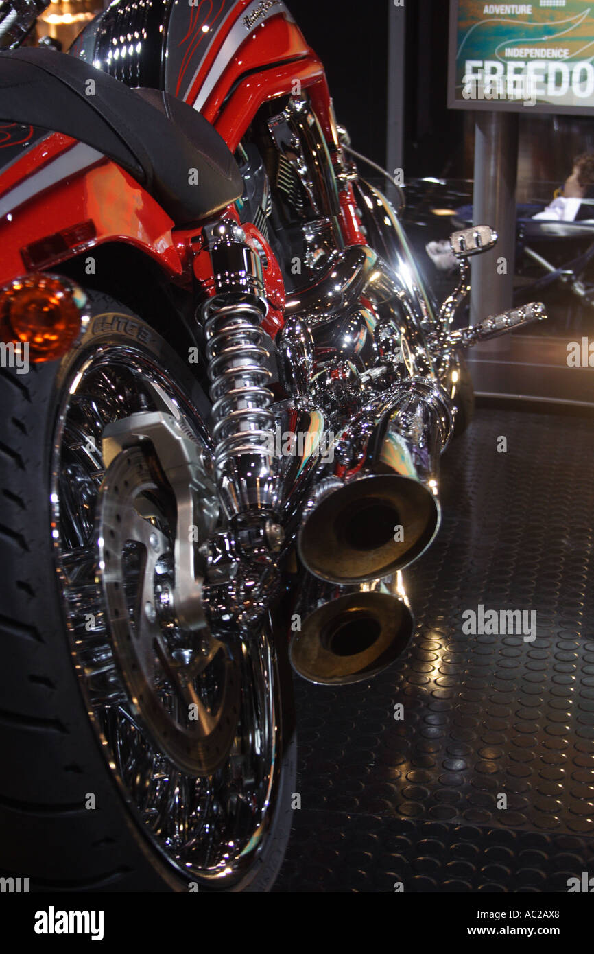 RED CUSTOM HARLEY DAVIDSON MOTORCYCLE VERTICAL BAPDA6440 Stock Photo ...