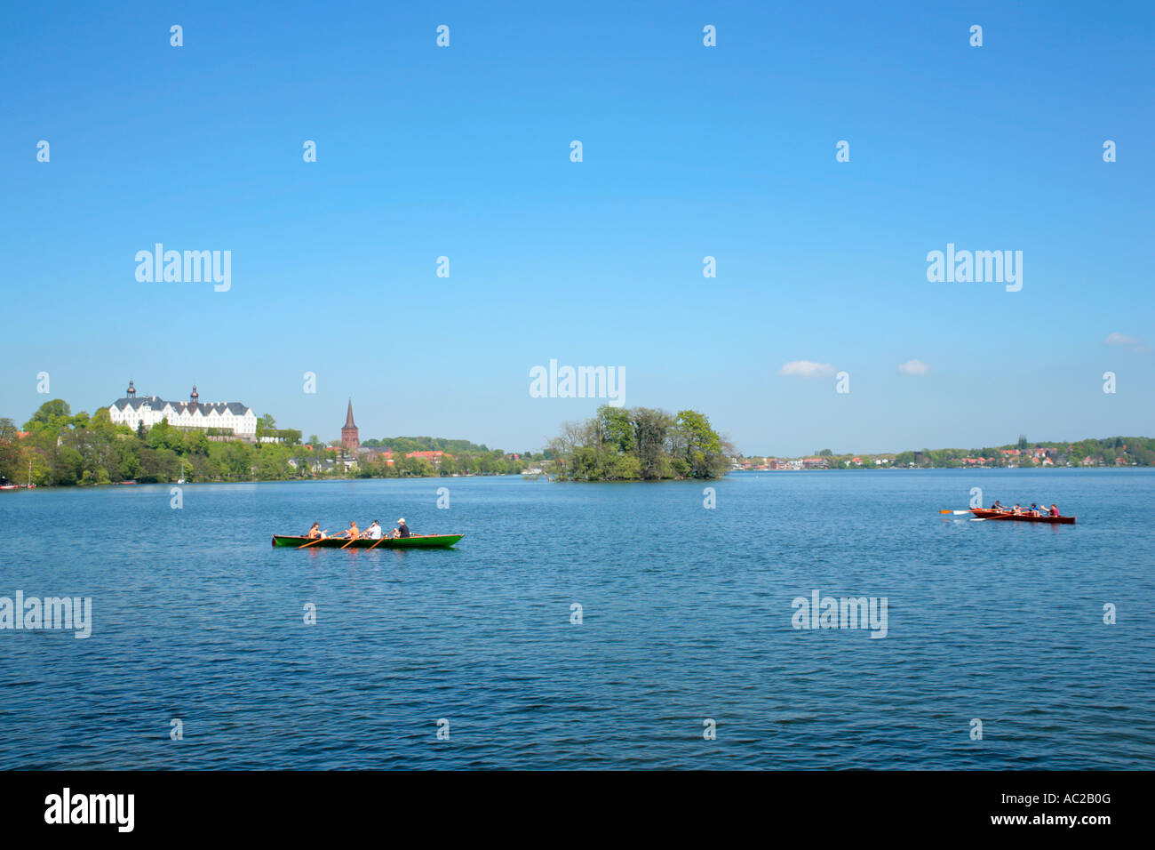 Ploen Castle at Lake Ploen in Schleswig-Holstein in Northern Germany ...