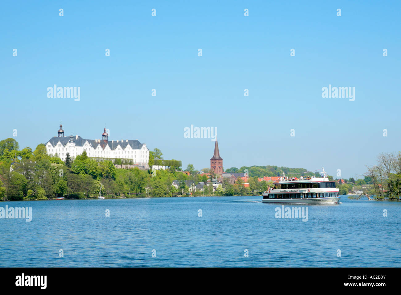 Ploen Castle at Lake Ploen in Schleswig-Holstein in Northern Germany ...