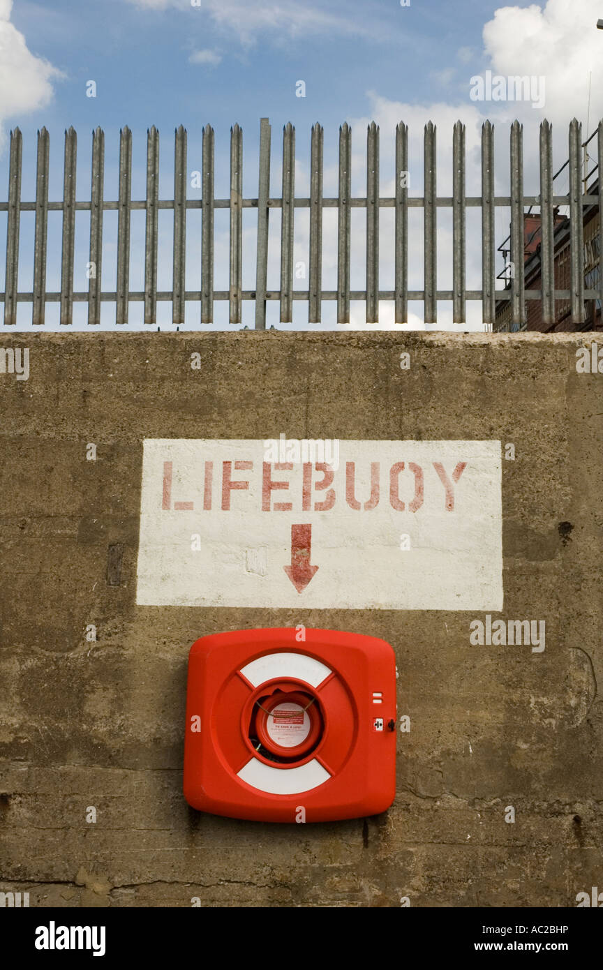 red and white lifebouy Stock Photo - Alamy