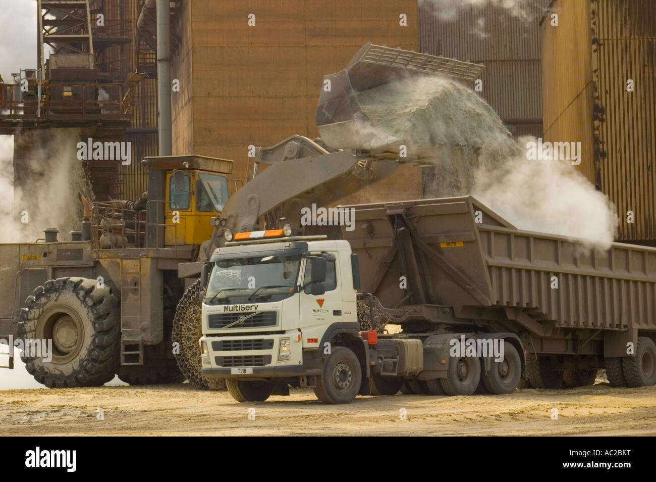 Loading limestone slag at steel works Stock Photo - Alamy