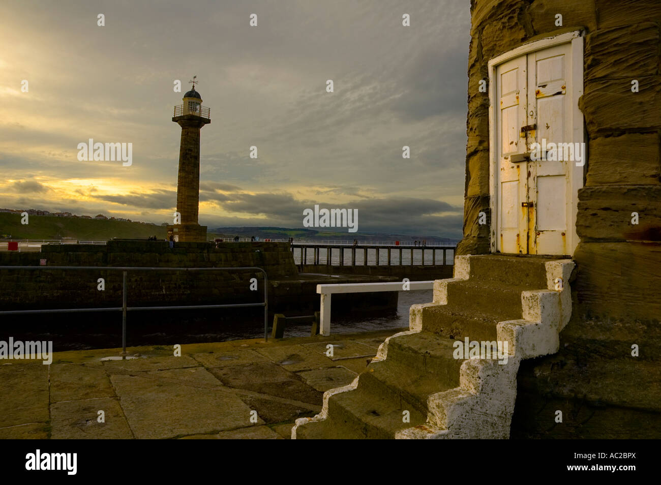 Whitby Lighthouse Storm High Resolution Stock Photography and Images ...