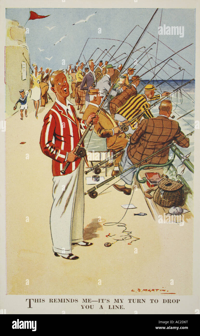 Vintage fishing cartoon hi-res stock photography and images - Alamy
