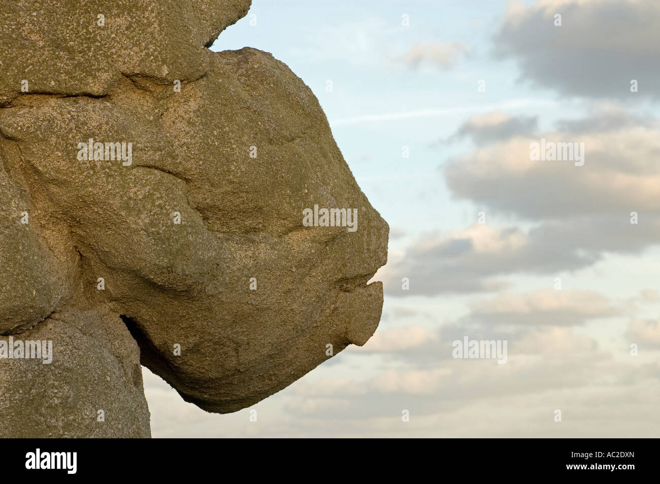 granit rocks at the coast of Atlantic Ocean in Finistere Brittany ...