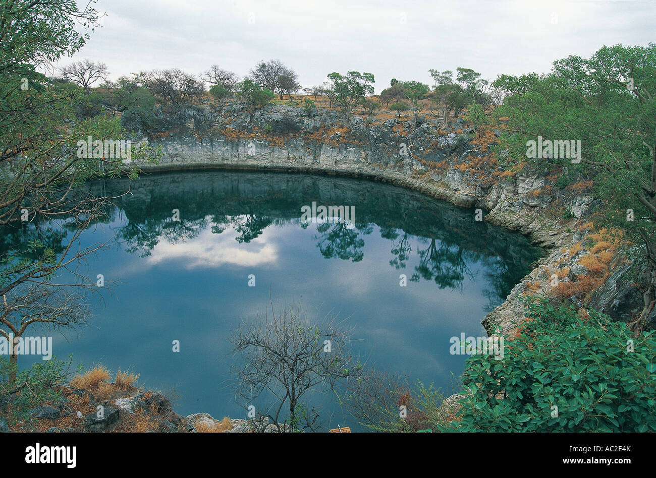 Lake Otjikoto very deep lake near Tsumeb Namibia Stock Photo - Alamy