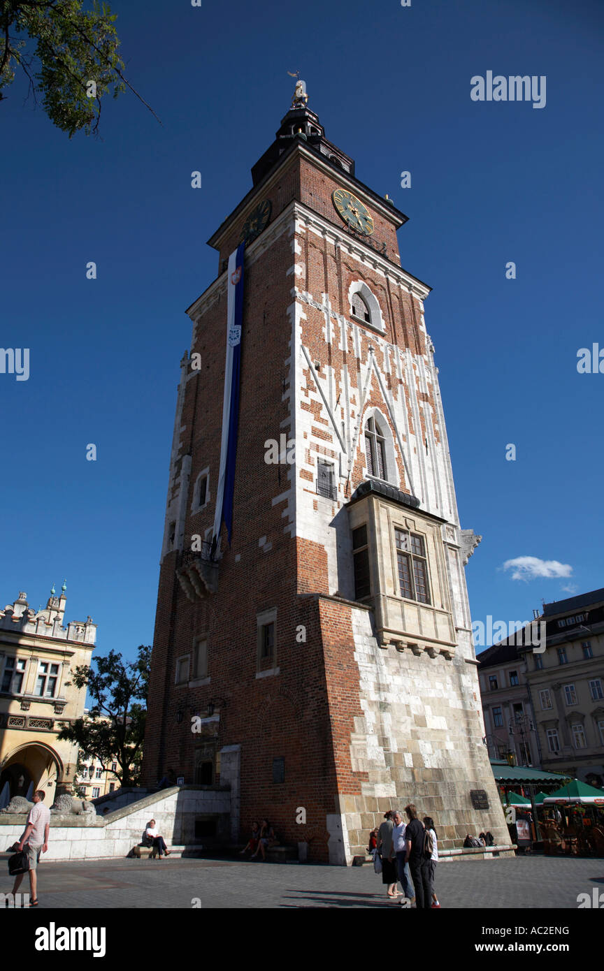 looking up at the 13th century Gothic town hall tower Stock Photo - Alamy