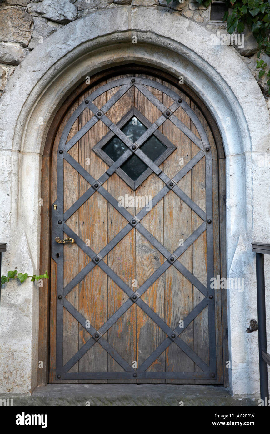 strong wooden metal braced fortified door for strength in wawel castle ...