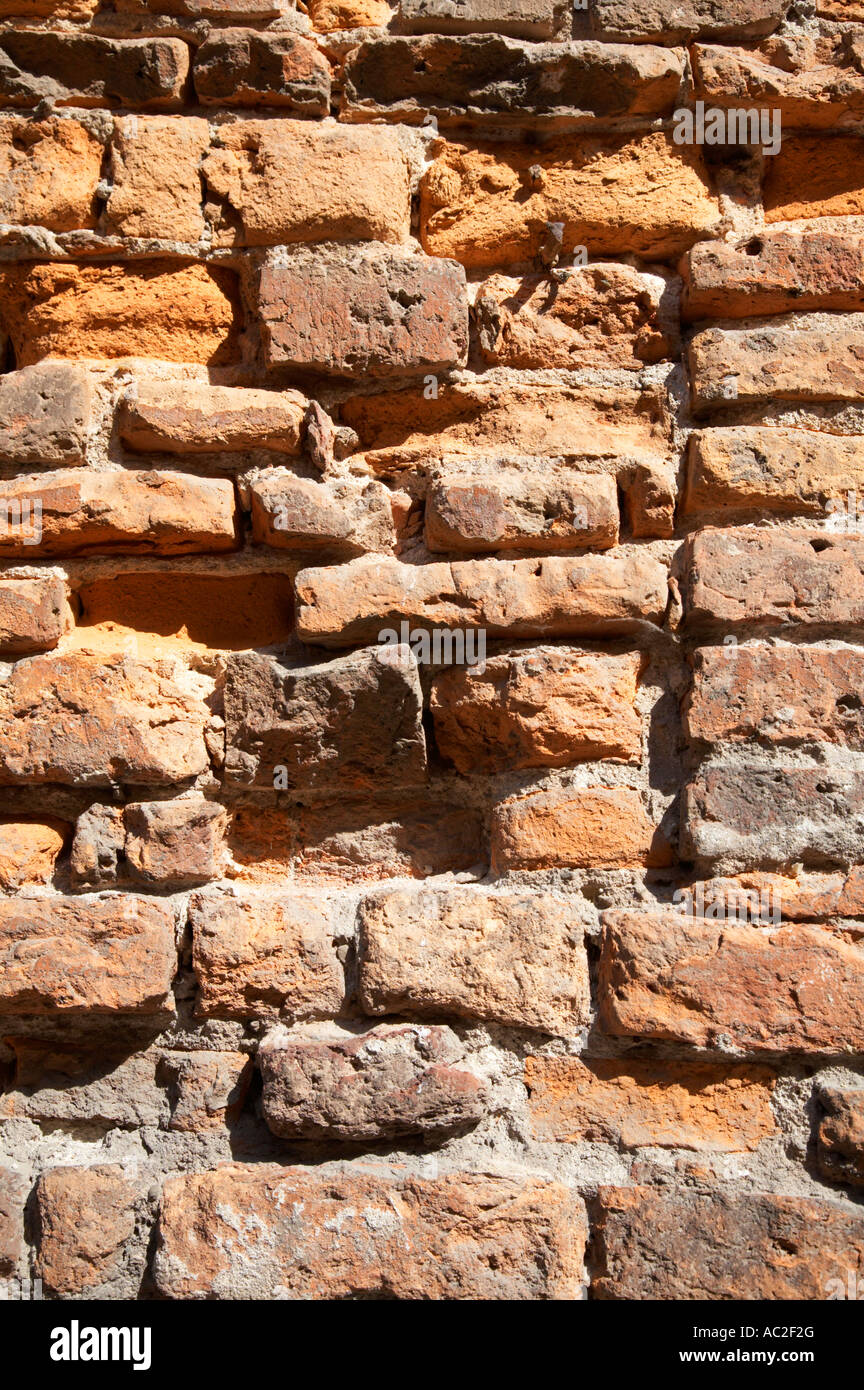 old crumbling red bricks in building in kazimierz krakow Stock Photo ...