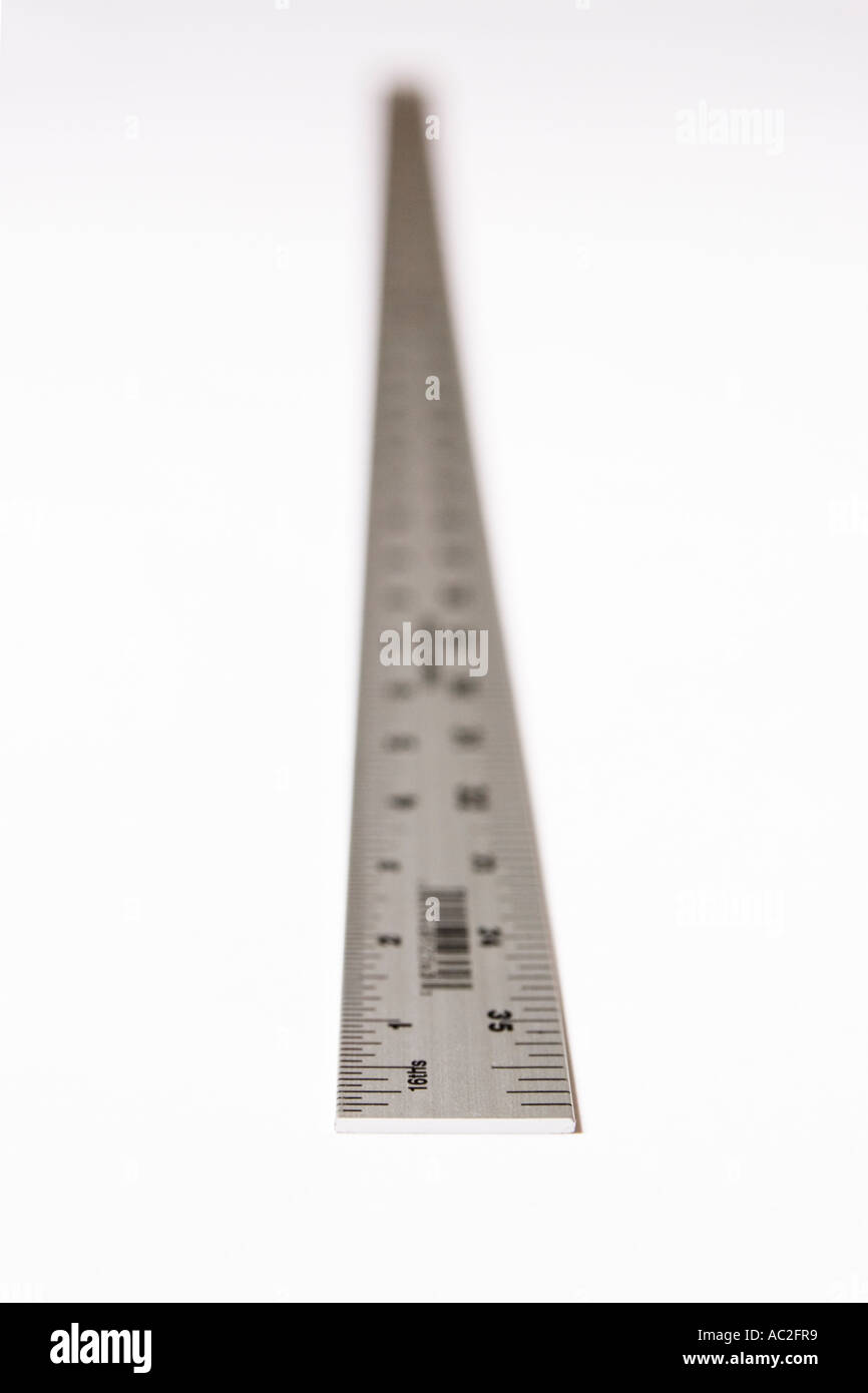 Stock photo of a one yard metal ruler shot with a very narrow depth of ...