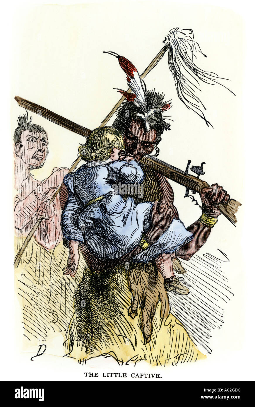 White child carried away during Native American conflict with settlers ...