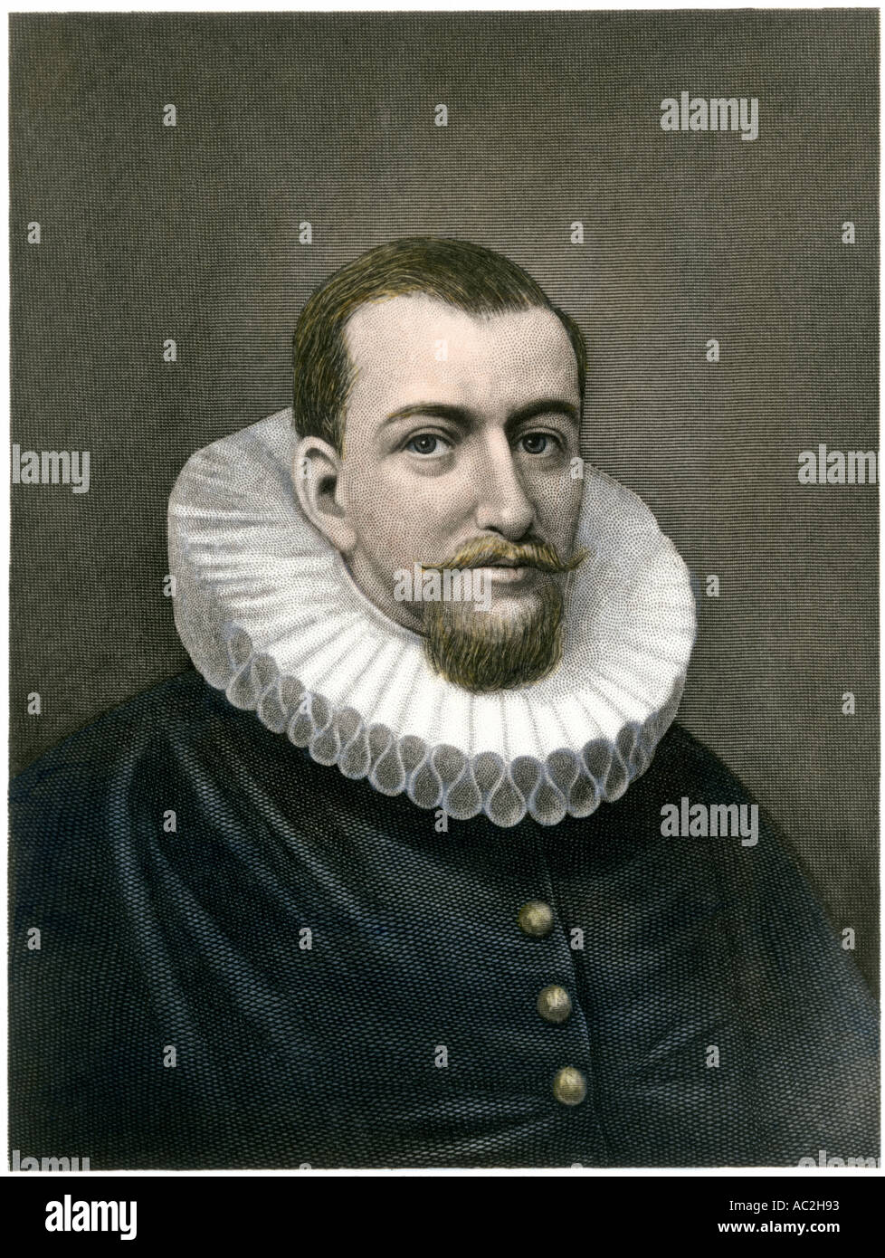 Explorer Henry Hudson. Hand-colored steel engraving Stock Photo - Alamy