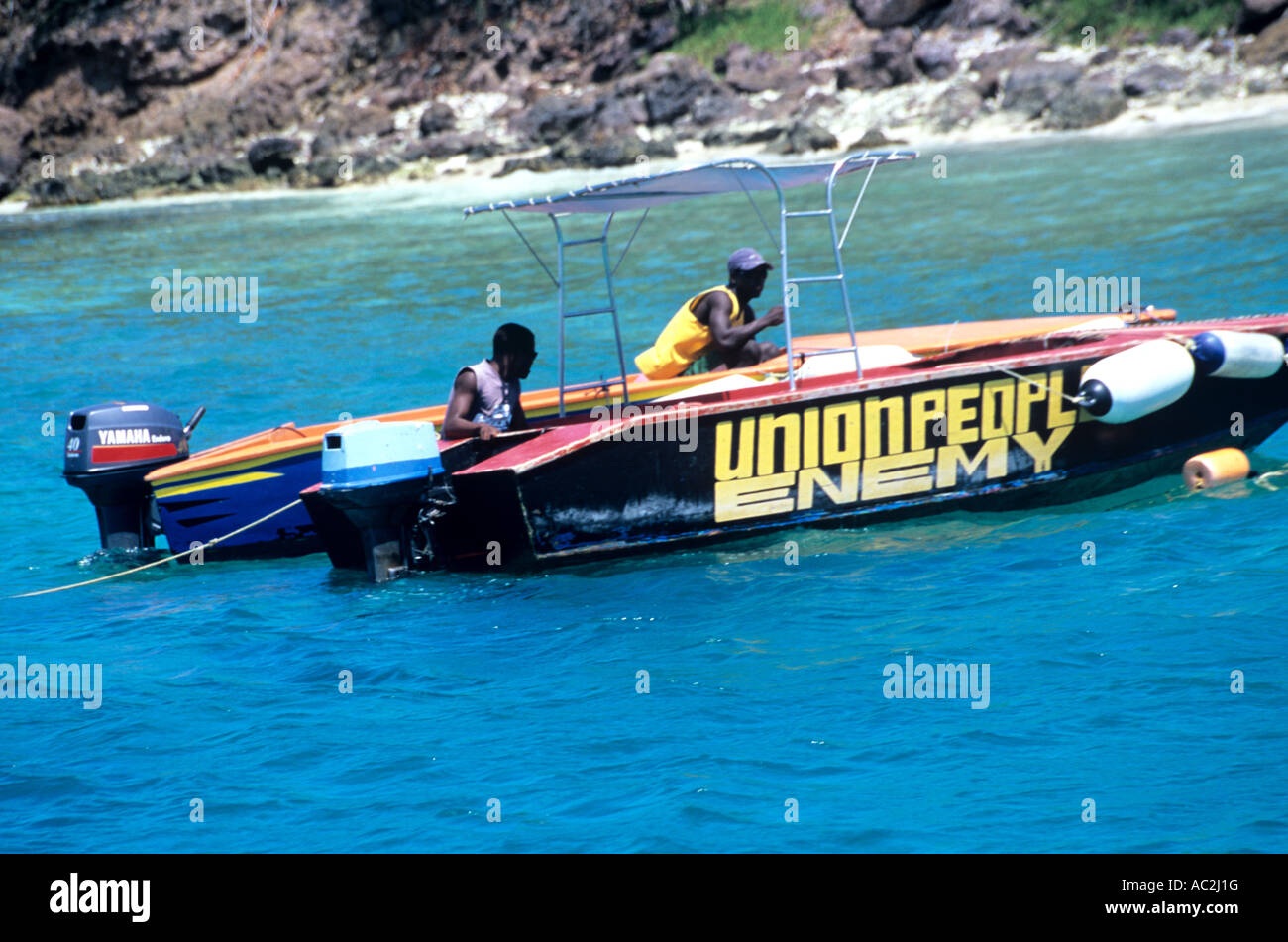 Water Taxi drivers taking a break from work in their speed boats ...