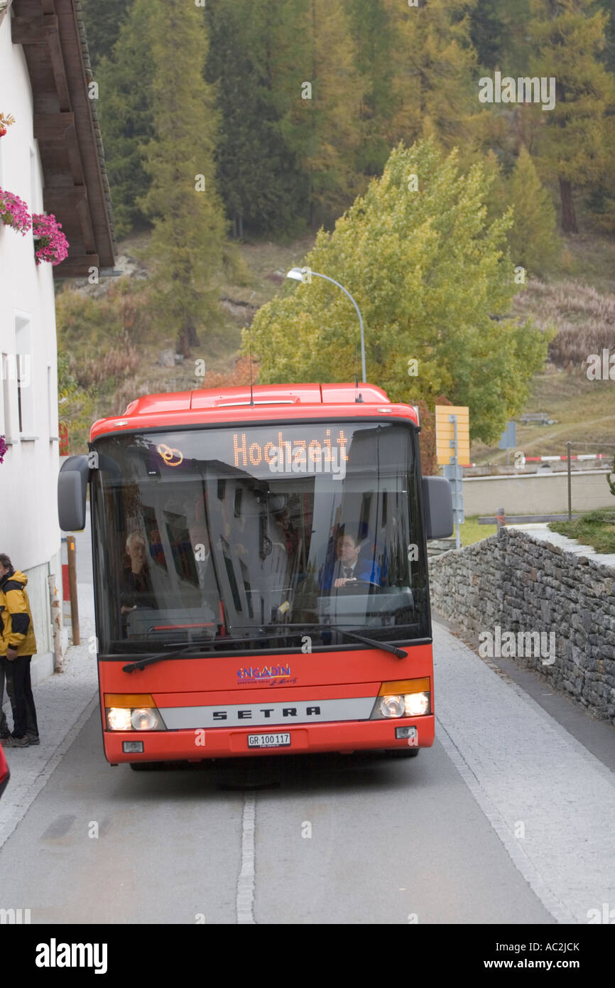 Local bus being used for a wedding in Switzerland Stock Photo - Alamy