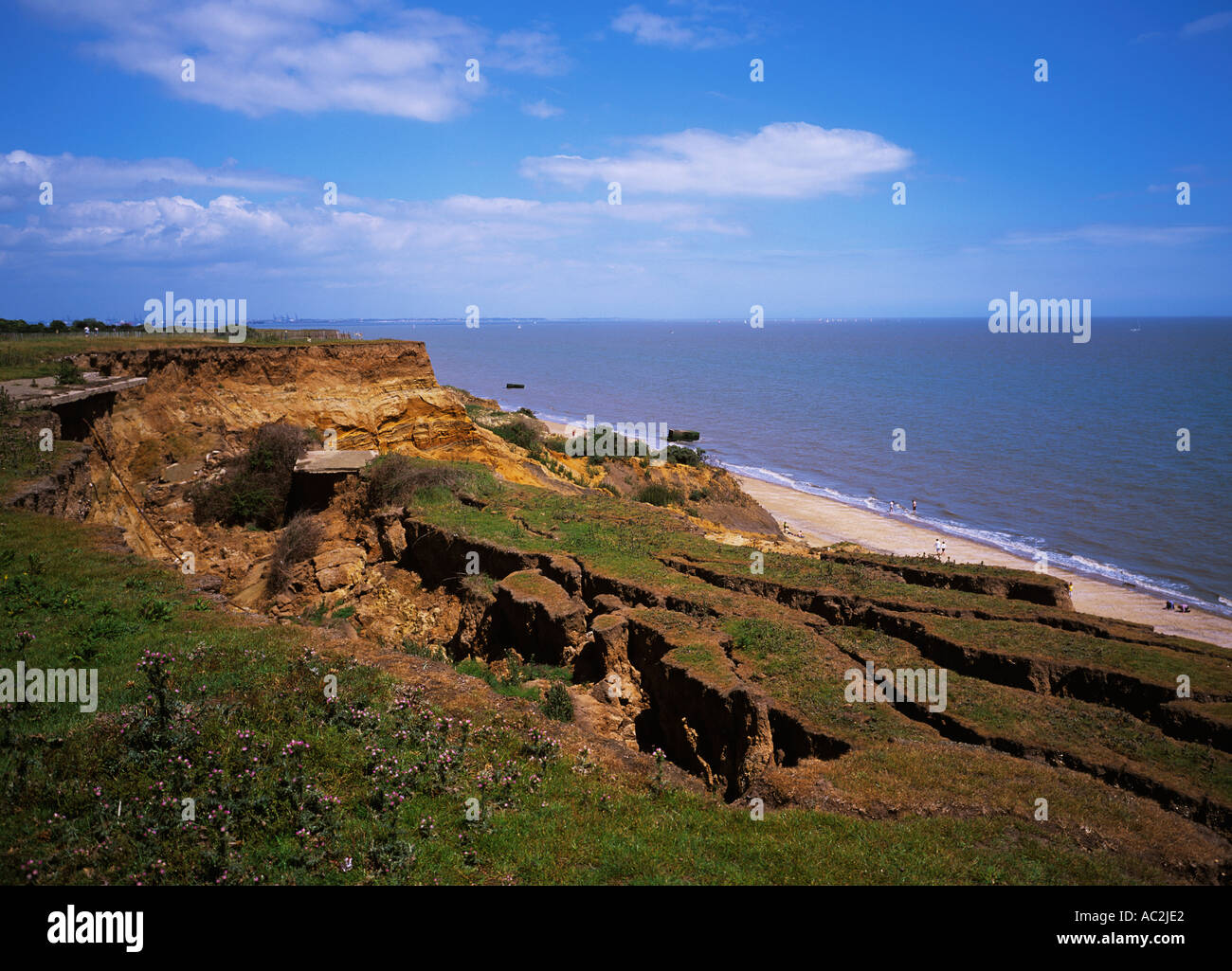 Cliffs east of Walton collapsing due to erosion and water penetration ...