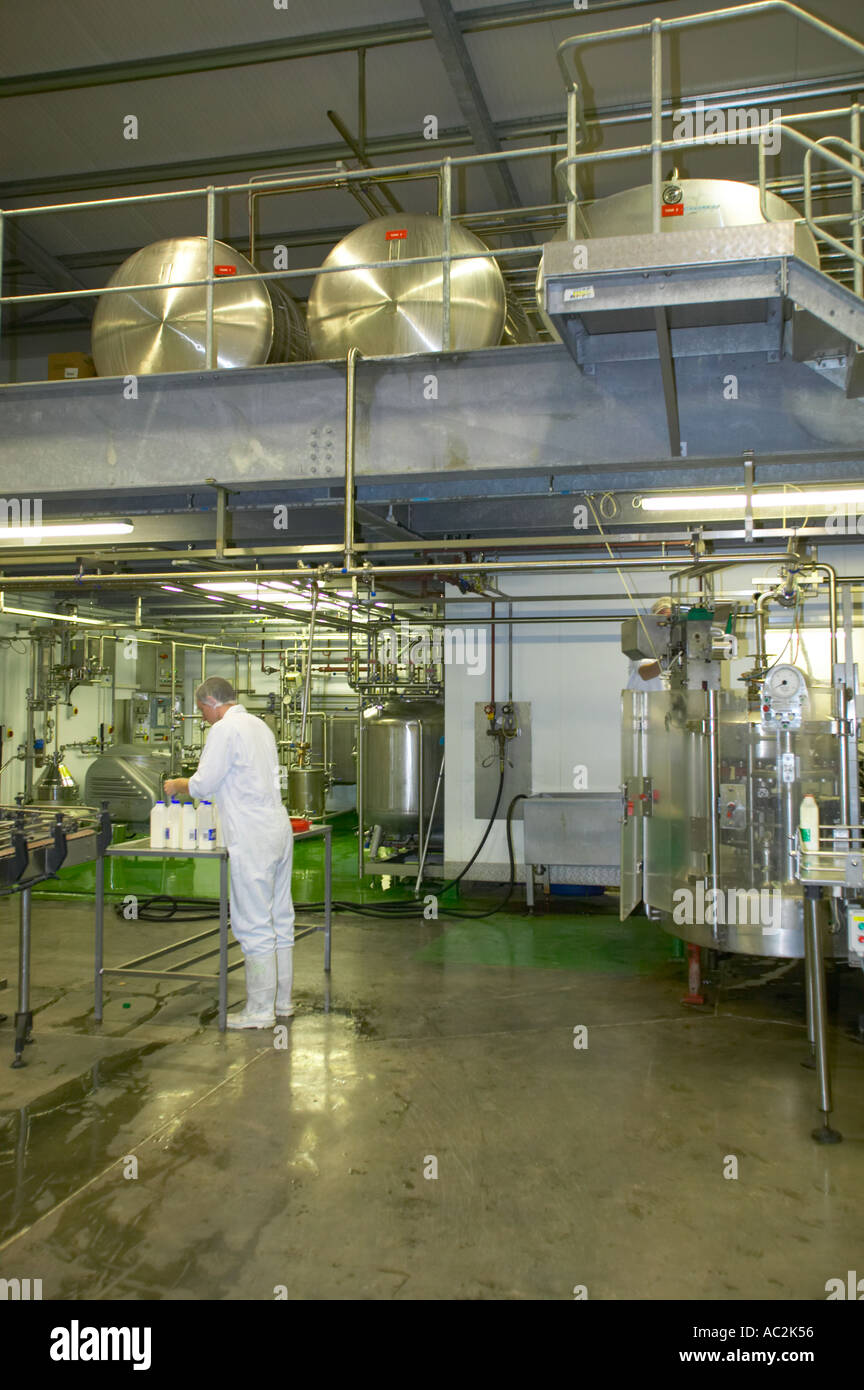 Inside the modern dairy of Acorn Dairy Garthorne Farm County Durham ...