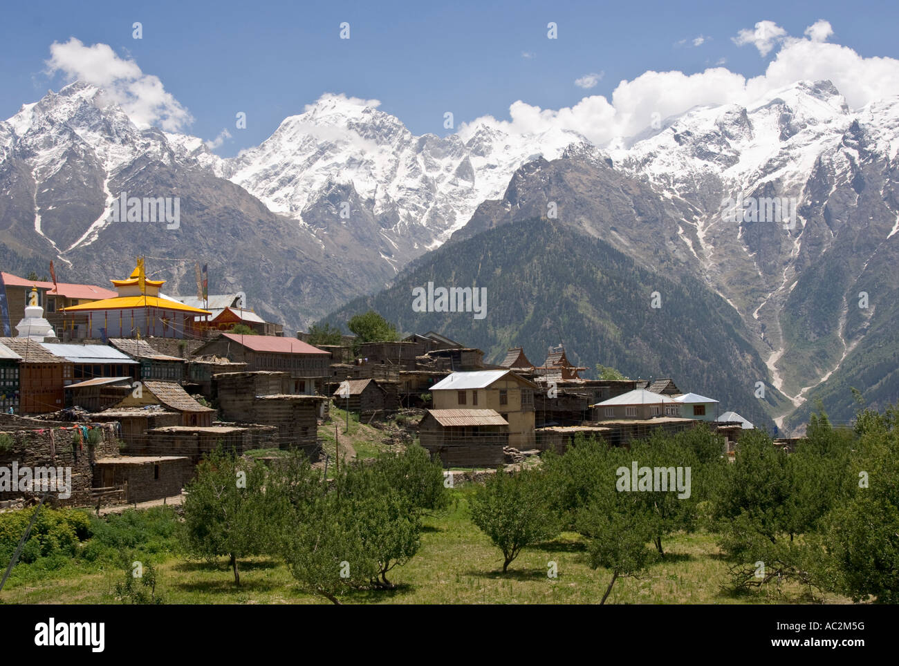 India Himachal Pradesh Kinnaur Recong Peo area Kalpa village 2960m view ...