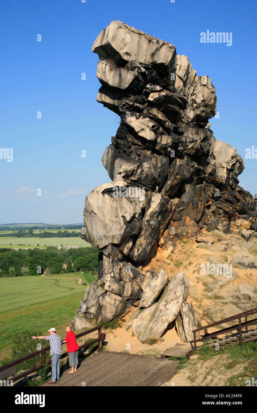 part of the so called devil´s wall near Thale in Northern Germany´s ...