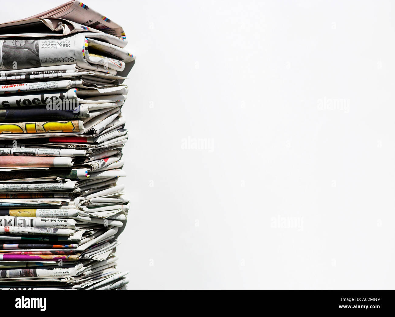 Stack stacked pile old newspaper newspapers hi-res stock photography ...