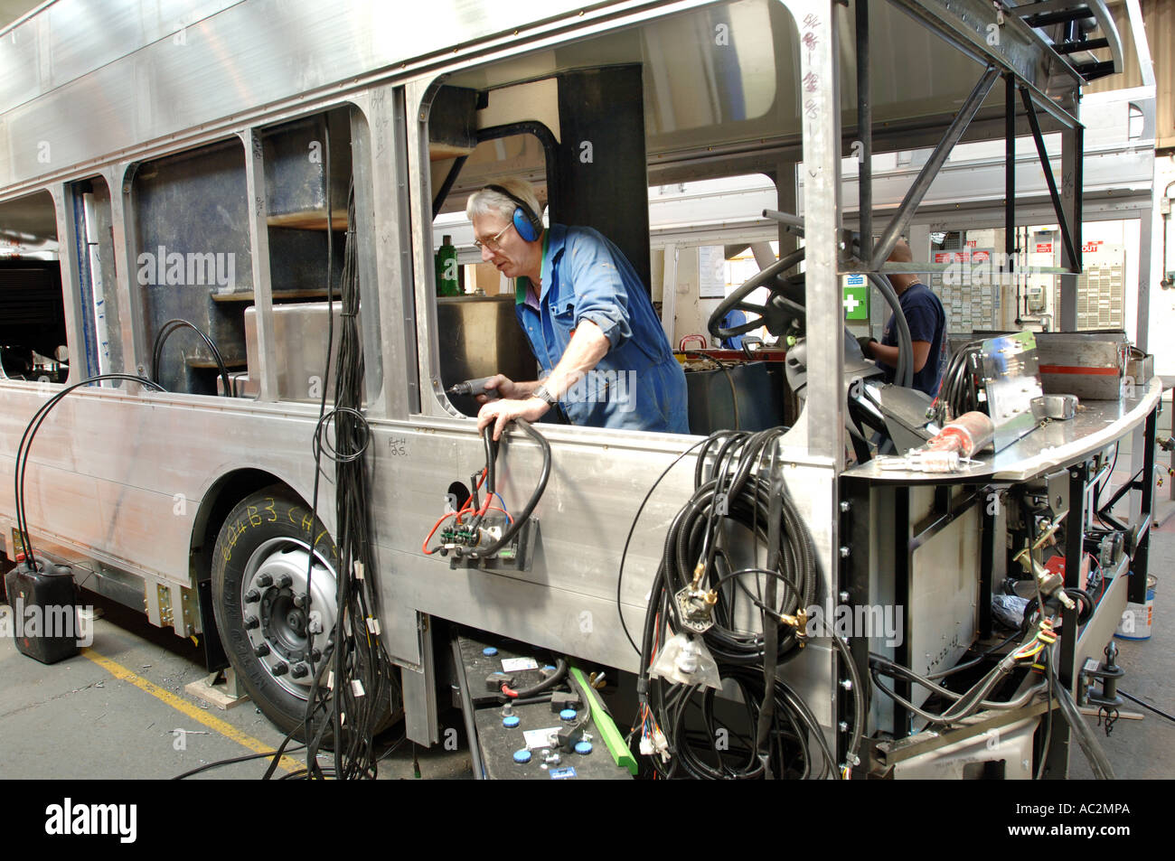 Building a bus in a factory in Lancashire; England; UK; Great Britain ...