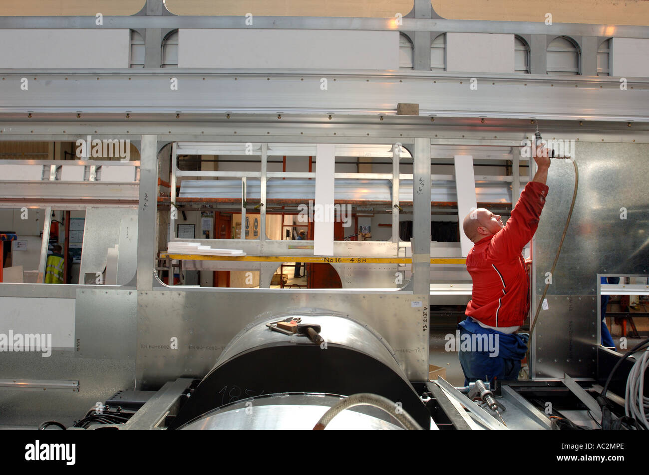 Building a bus in a factory in Lancashire; England; UK; Great Britain ...