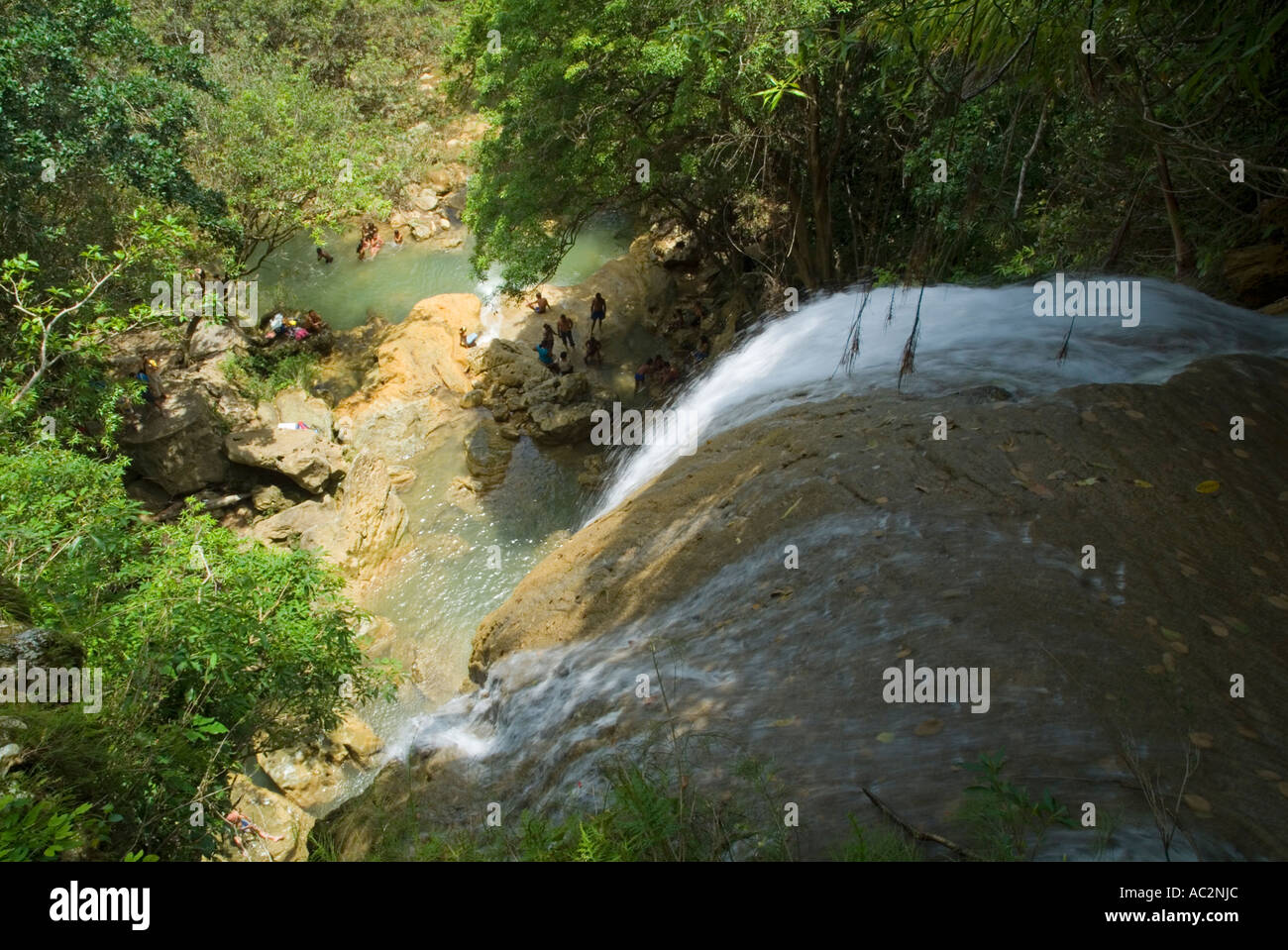 People bathing at Soroa Cascade Cuba Stock Photo - Alamy