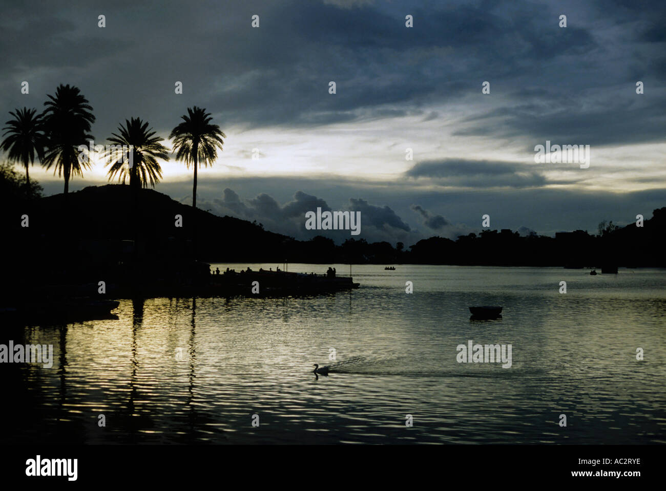 India rajasthan mount abu nakki lake at sunset Stock Photo - Alamy