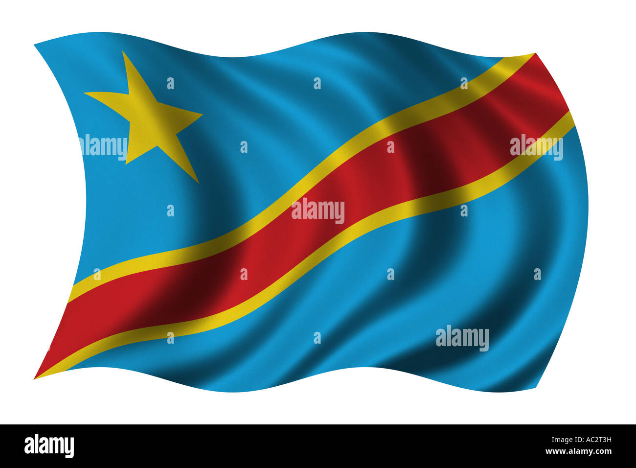 Flag of the Democratic Republic of the Congo Stock Photo - Alamy