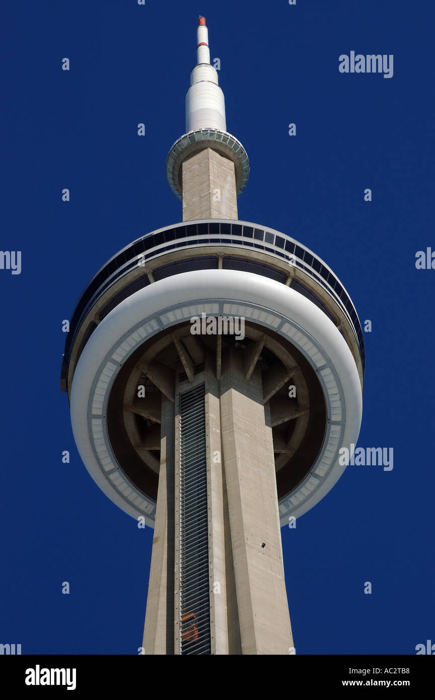Tip of the CN tower with elevator Toronto Stock Photo - Alamy