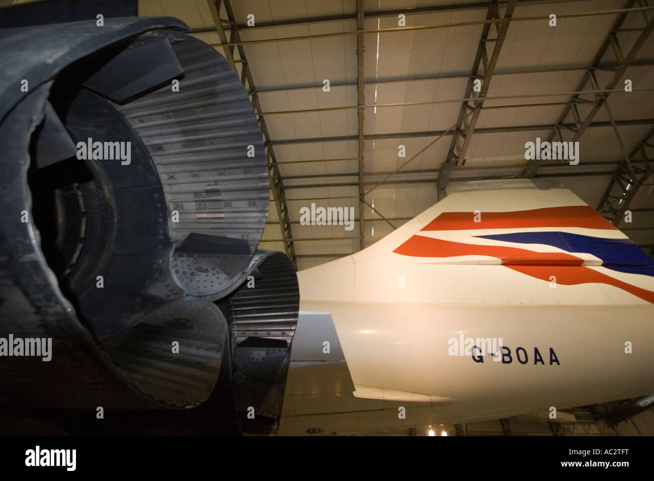 Detail of Concorde jet exhaust and tail at Concorde display at East ...