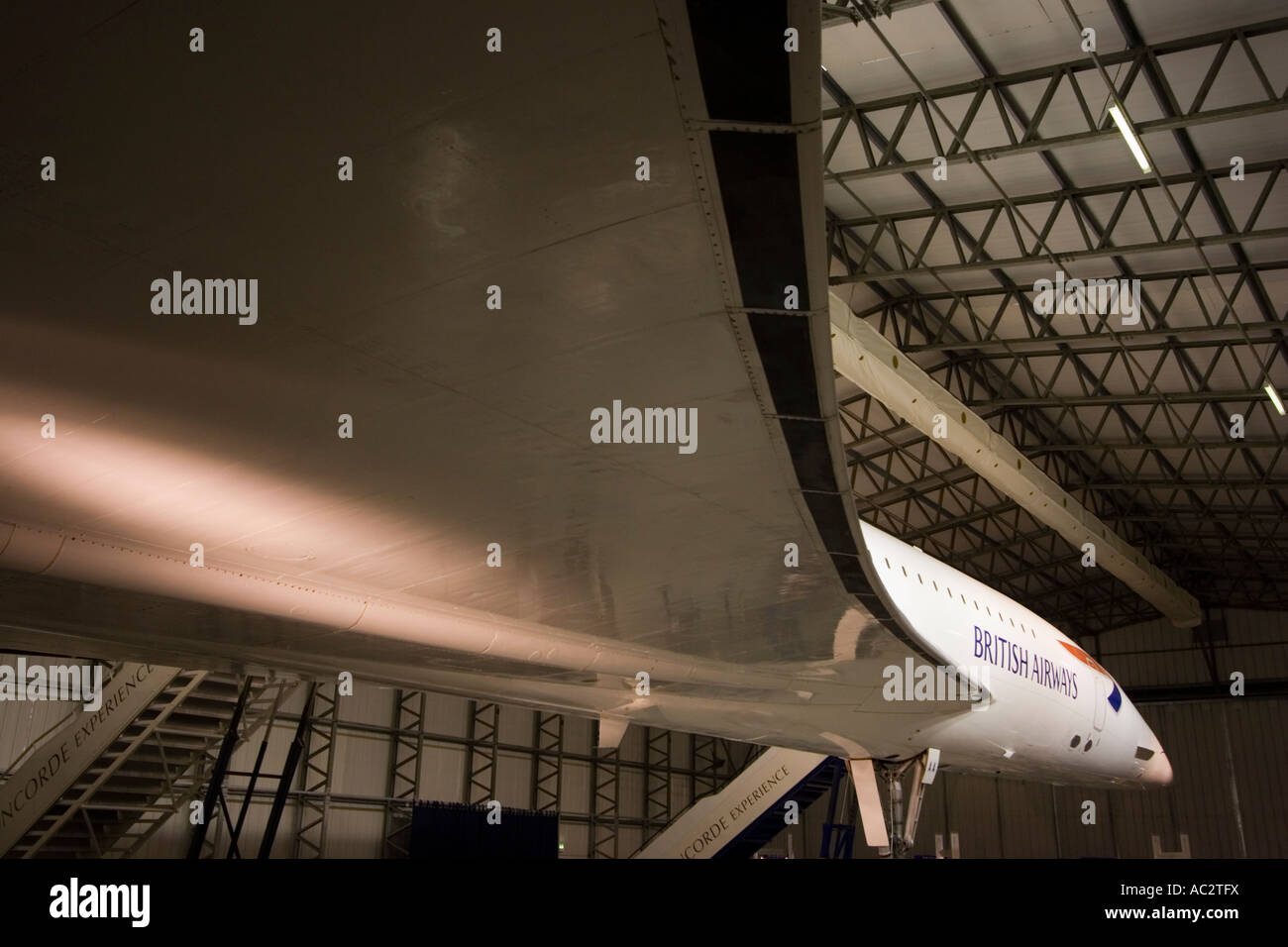 Concorde wing at Concorde display at East Fortune Museum of Flight ...