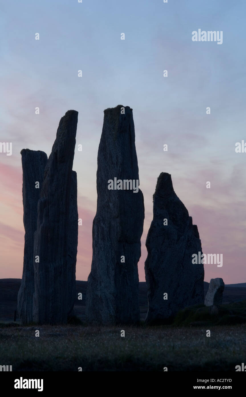 Callanish, Calanais, standing stones at sunrise, Lewis, Outer Hebrides ...