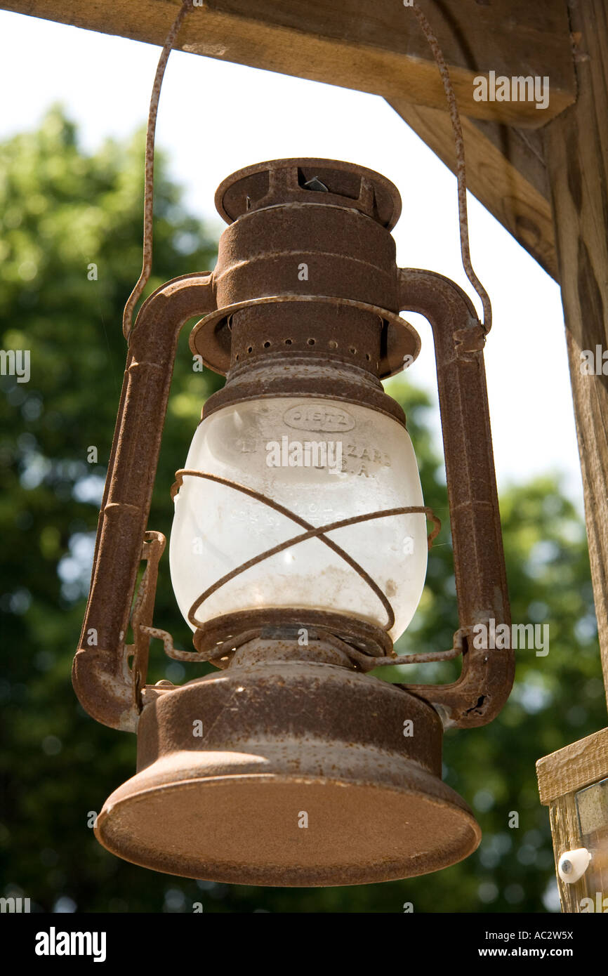 Rusty old oil lantern Stock Photo - Alamy