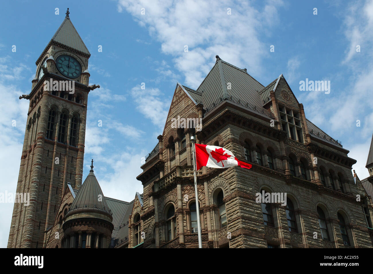 Historic Toronto City Hall with Canadian Flag Stock Photo - Alamy