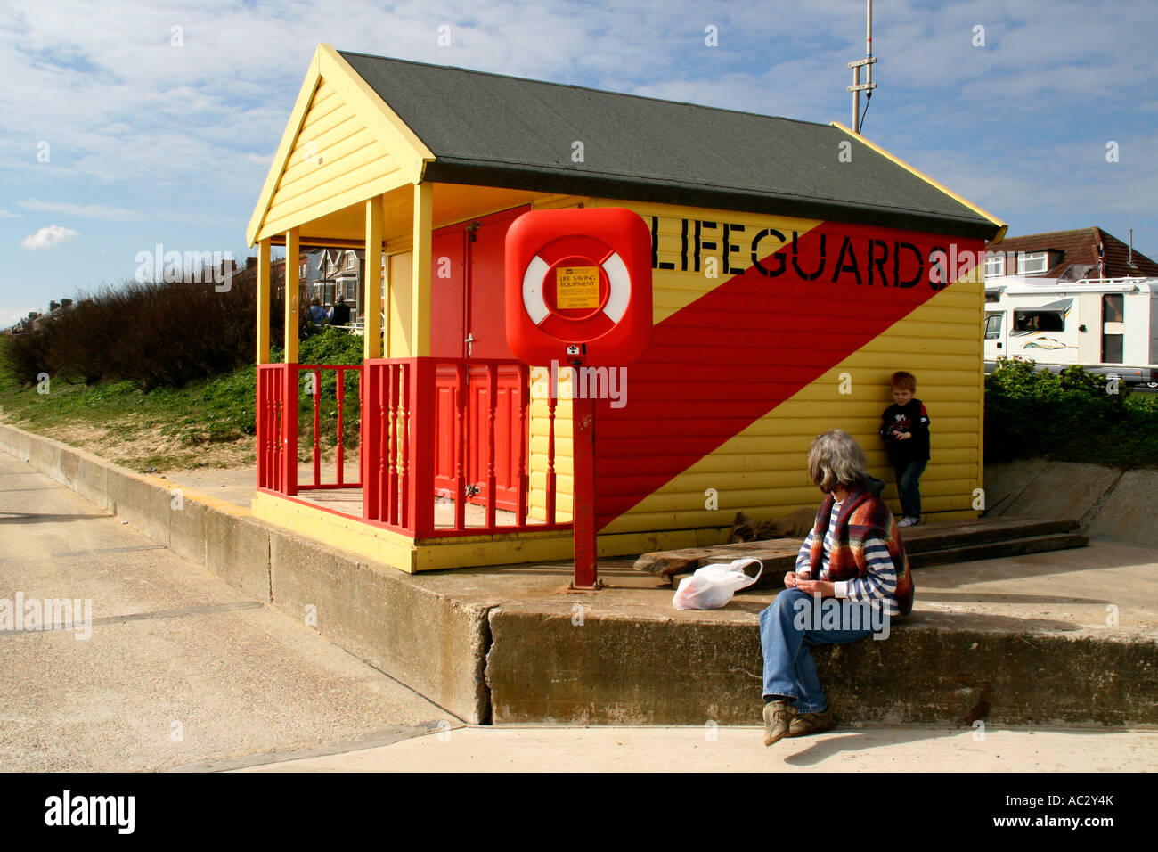 Lifeguards hut on the beach at Southwold Suffolk UK Stock Photo - Alamy