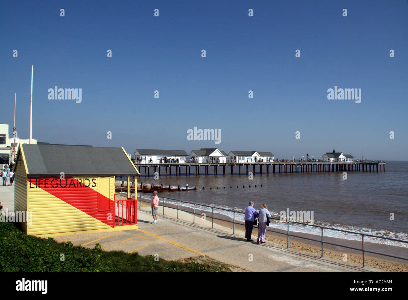 Lifeguards hut on the promenade at Southwold Suffolk UK Stock Photo - Alamy